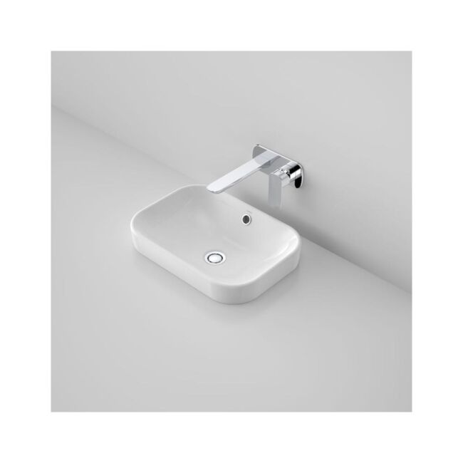Luna 450 Rectangular Countertop Basin 450x320mm NTH w/- overflow White