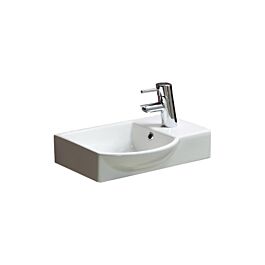 Azure 460 Wall Basin 460x305mm 1TH w/- overflow White