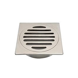Standard Brass Floor Wastes 100mm Square Push in Chrome