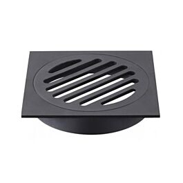 Standard Floor Wastes 100mm Square Push in Matte Black