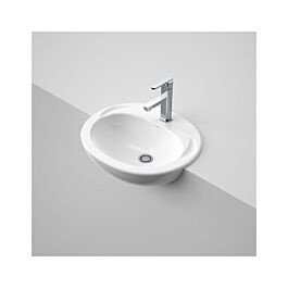 Concorde 500 Round Semi Recessed Basin 500x440mm 1TH without overflow White