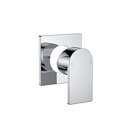 Round Square Shower/Bath Mixer Finish Set w/- Square Backplate Chrome