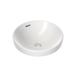 Round 400 Round Countertop Basin 400mm NTH w/- overflow + Chrome Pop-up ...