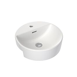 Round 400 Round Semi Recessed Basin 400mm 1TH w/- overflow + Chrome Pop ...