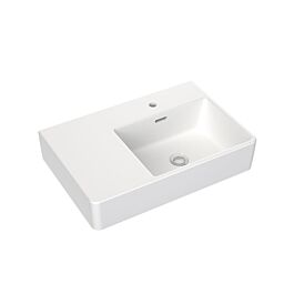 Square 600 Rectangle Wall Basin 600x400mm LH Shelf 1TH w/overflow ...