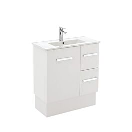 Delgado Slim 750 Vanity on Plinth Right Hand Drawers w/- Ceramic Top ...