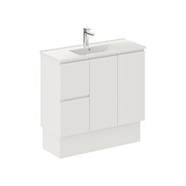 Siska 900mm Vanity on Plinth Left Drawers 1TH