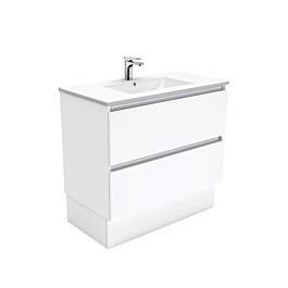 Dolce Quest 900 Vanity on Plinth w/- Ceramic Top 1TH White