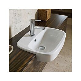 Regent Semi-Recessed Vanity Basin 555x410mm 1TH White