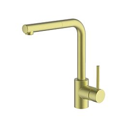 Lucia 254 Square Gooseneck Sink Mixer w/- Pull-out Spray 4 Star-6.5Lpm ...
