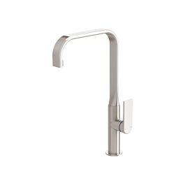 Teel 196 Square Gooseneck Sink Mixer 5 Star - 6Lpm Brushed Nickel