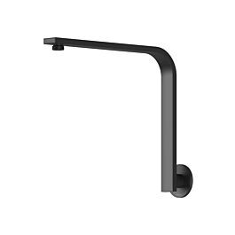 Vivid Slimline Square Gooseneck Shower Arm 316mm w/- Round Plate Matte ...