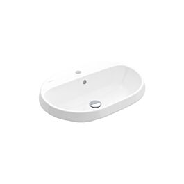 Architectura 2.0 600 Oval Inset Basin 600x450x125mm 3TH w/- overflow White