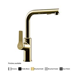 Architectura S 220 Square Gooseneck Sink Mixer w/ Pullout Spray 5 ...