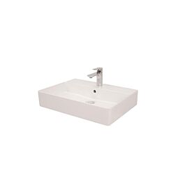Nightfall 600 Rectangle Wall Basin 600x450x120mm 1TH w/- overflow White