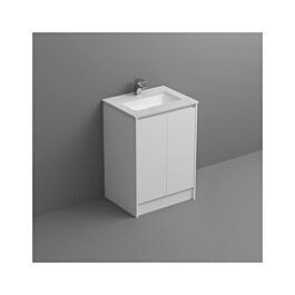 Sense Deluxe Vanity+Kick 600mm 2-Door Gloss White Cabinet w/-Polymarble Top