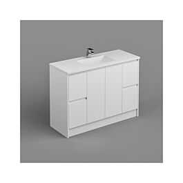 Sense Deluxe Vanity+Kick 1200mm 2-Centre Door 2x2-Drawers Gloss White ...